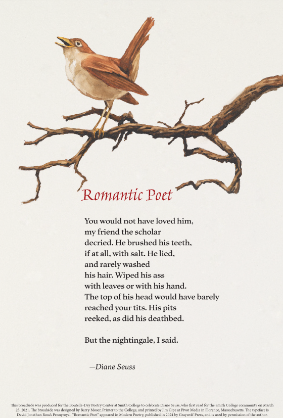 Diane Seuss / Barry Moser Romantic Poet Broadside – SCMA Shop